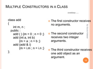 constructor & destructor in cpp | PPTX