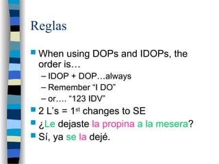 Direct and indirect Subject pronouns in Spanish | PPT