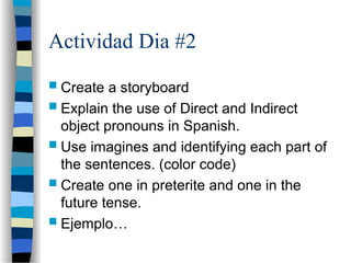 Direct and indirect Subject pronouns in Spanish | PPT