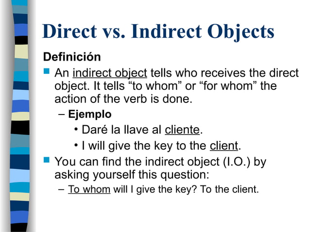 Direct and indirect Subject pronouns in Spanish | PPT