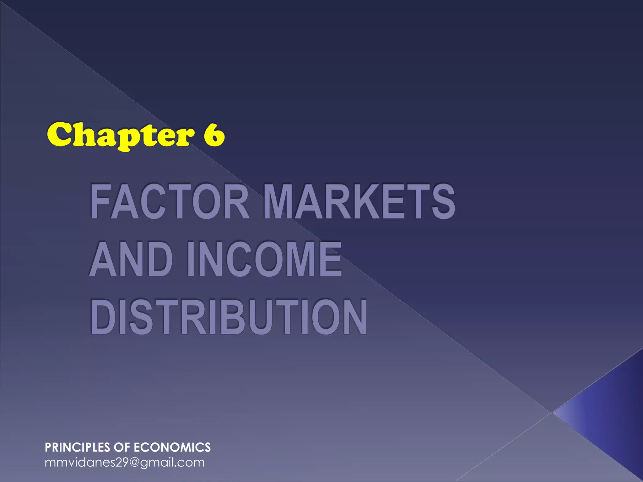 Chap6 factor markets & income distribution | PDF
