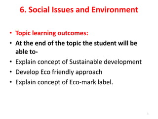 Social Issues and Environment with sustainable Development and SDG | PPTX