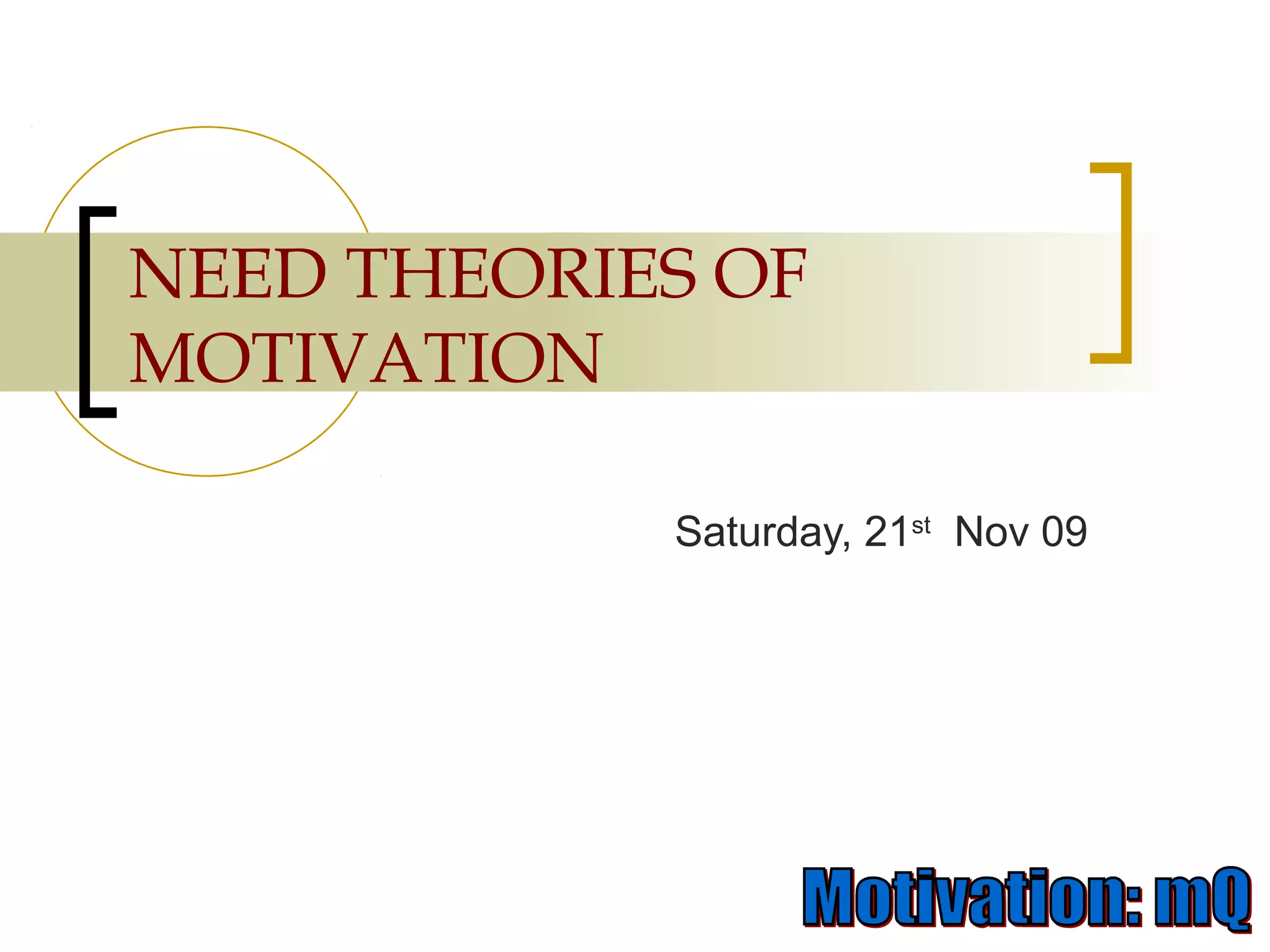 Chap 6 Need Theories Of Motivation | PPT