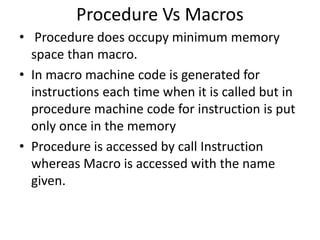 Chap6 procedures & macros | PPTX