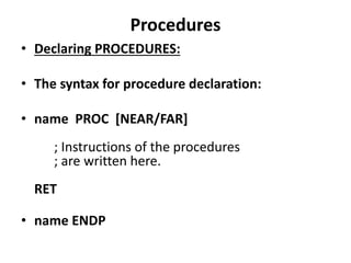 Chap6 procedures & macros | PPTX