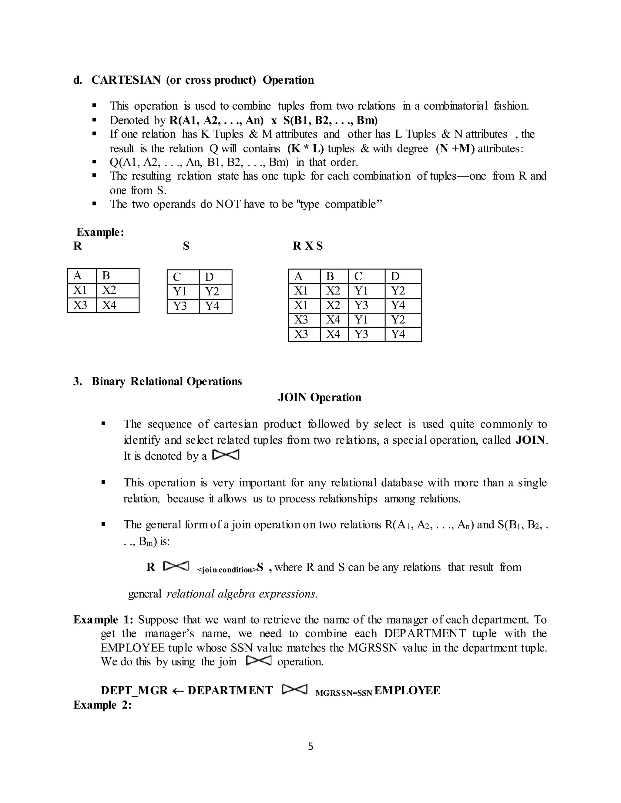 Relational Algebra Ch6 (Navathe 4th edition)/ Ch7 (Navathe 3rd edition ...