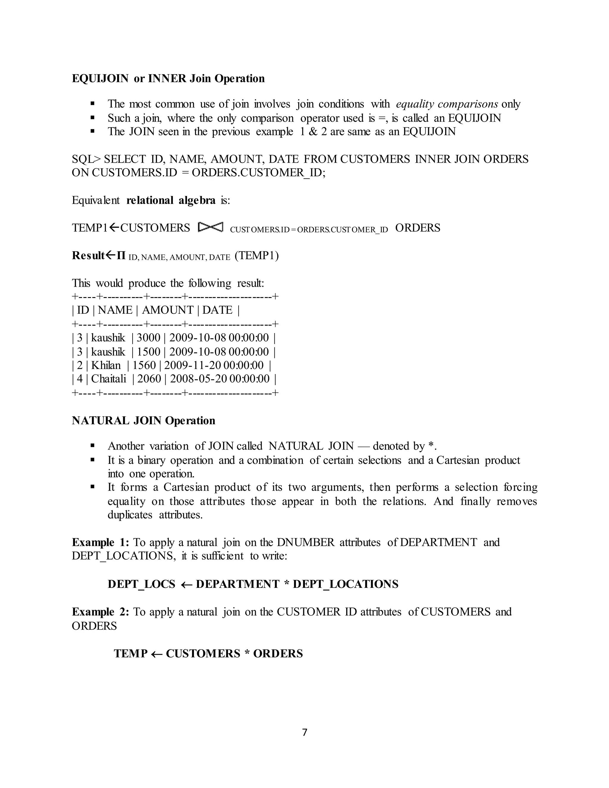 Relational Algebra Ch6 (Navathe 4th edition)/ Ch7 (Navathe 3rd edition ...