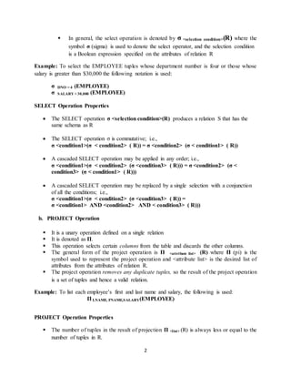 Relational Algebra Ch6 (Navathe 4th edition)/ Ch7 (Navathe 3rd edition ...