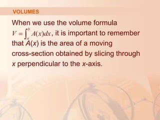 calculus applications integration volumes.ppt