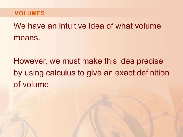calculus applications integration volumes.ppt