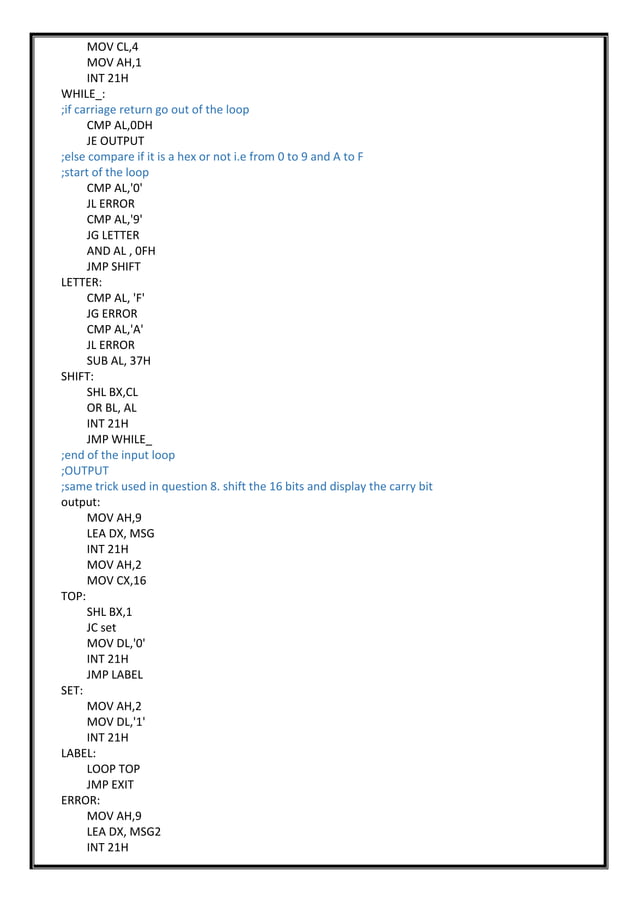 chapter 7 Logic, shift and rotate instructions | PDF