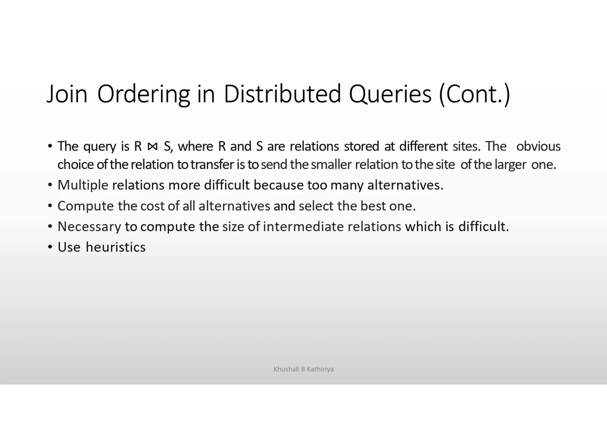 Ddbms Chap 7 Optimization Of Distributed Queries Ppt 