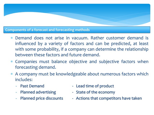 Demand forecasting | PPTX | Logistics | Business