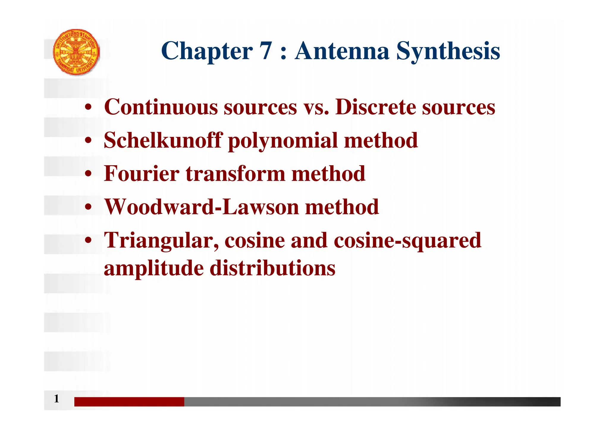 Antenna Synthesis and design methods with | PDF