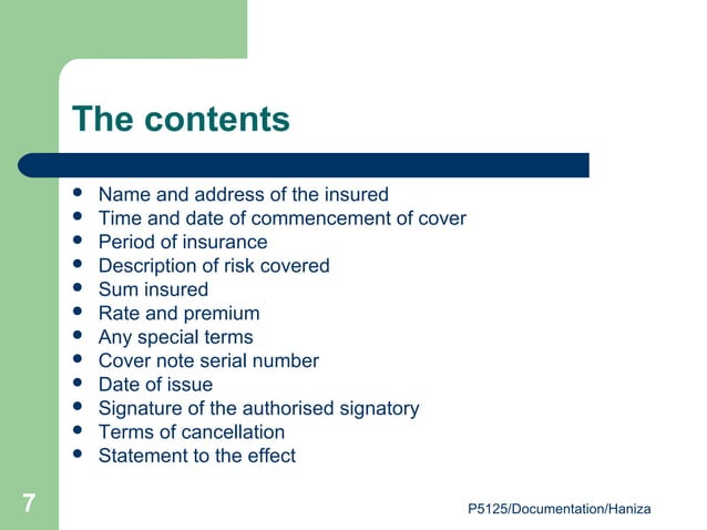 Chap 7 -_insurance_documents | PPT