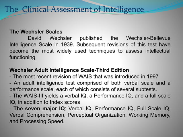 Chap 7 assessment of intelligence | PPTX