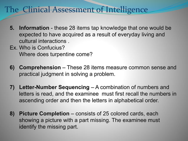 Chap 7 assessment of intelligence | PPTX