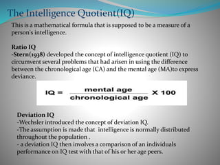 Intelligence Quotient Formula