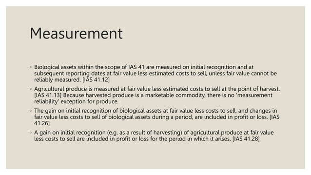 Chap 7 IAS 41 - Biological Assets.pptx | Agriculture | Industries