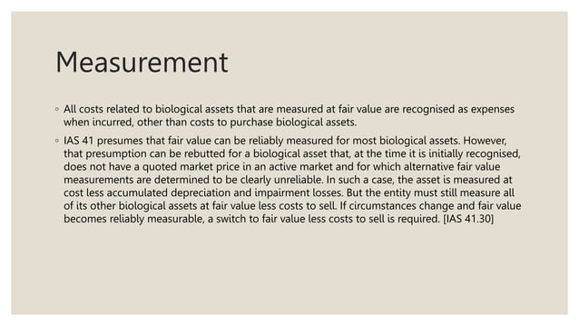 Chap 7 IAS 41 - Biological Assets.pptx | Agriculture | Industries