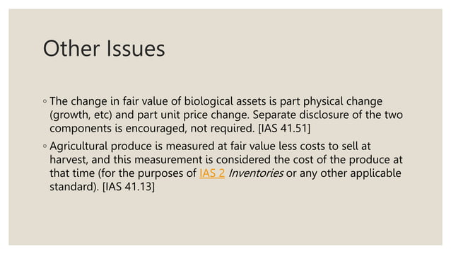 Chap 7 IAS 41 - Biological Assets.pptx | Agriculture | Industries