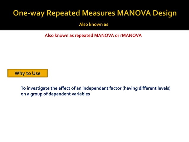 One-way Repeated Measures MANOVA with SPSS | PPTX | Fitness and ...