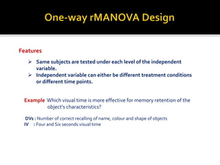 One-way Repeated Measures MANOVA with SPSS | PPTX
