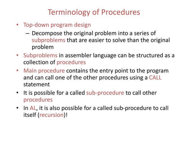 Assembly Language Programming By Ytha Yu Charles Marut Chap 8 The Stack And Introduction To