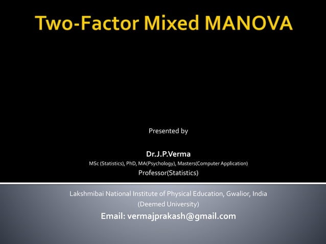 Two-factor Mixed MANOVA with SPSS | PPTX