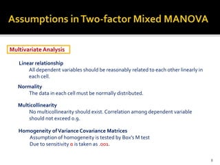 Two-factor Mixed MANOVA with SPSS | PPTX