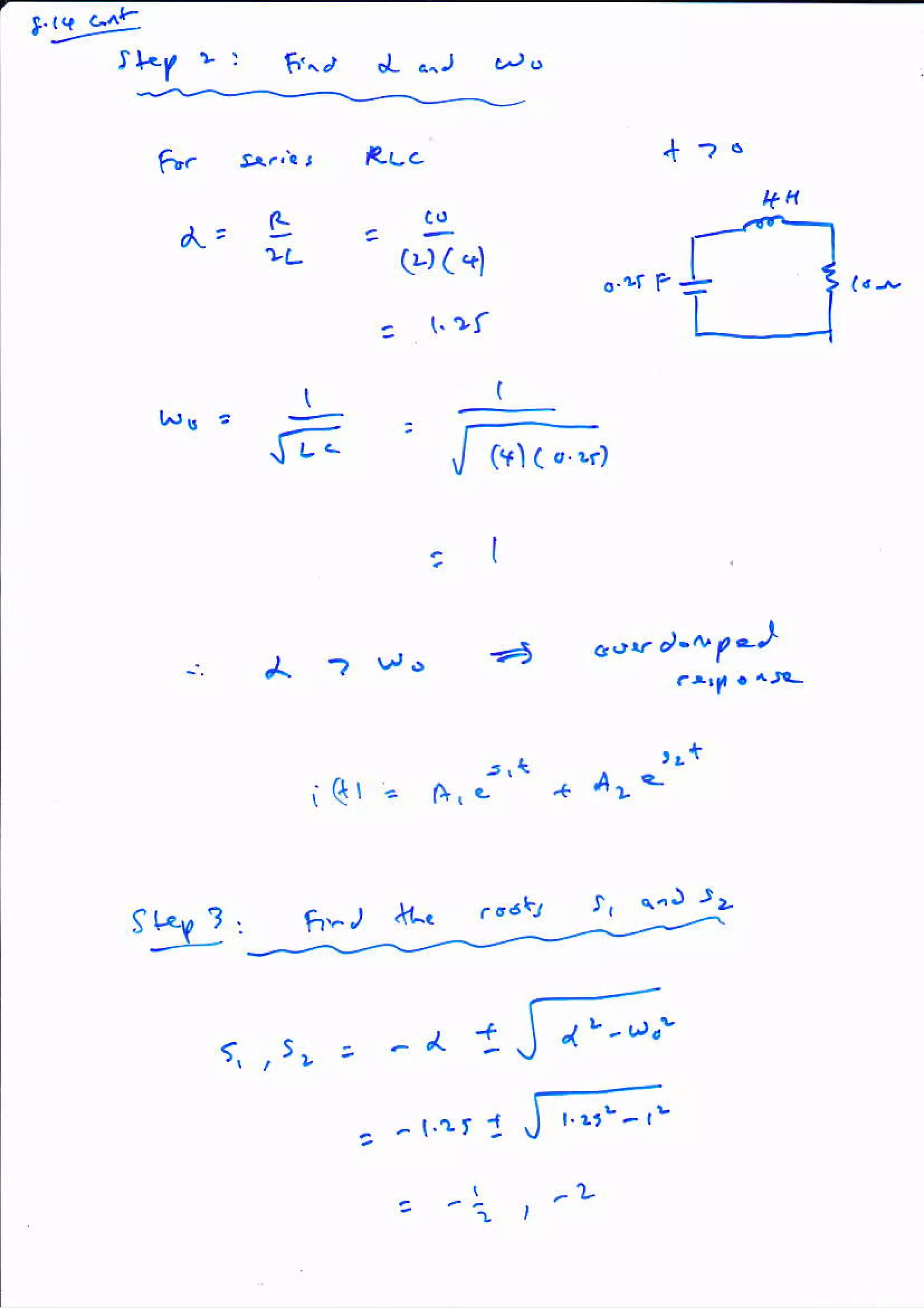 Chap 8 second order natural response examples | PDF