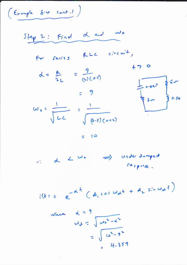 Chap 8 second order natural response examples | PDF