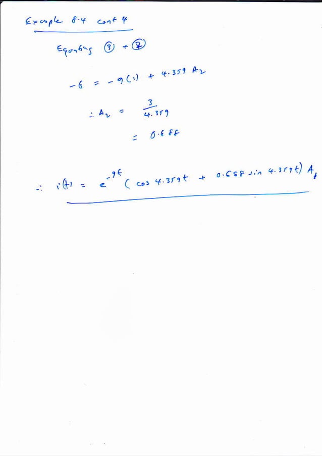 Chap 8 second order natural response examples | PDF