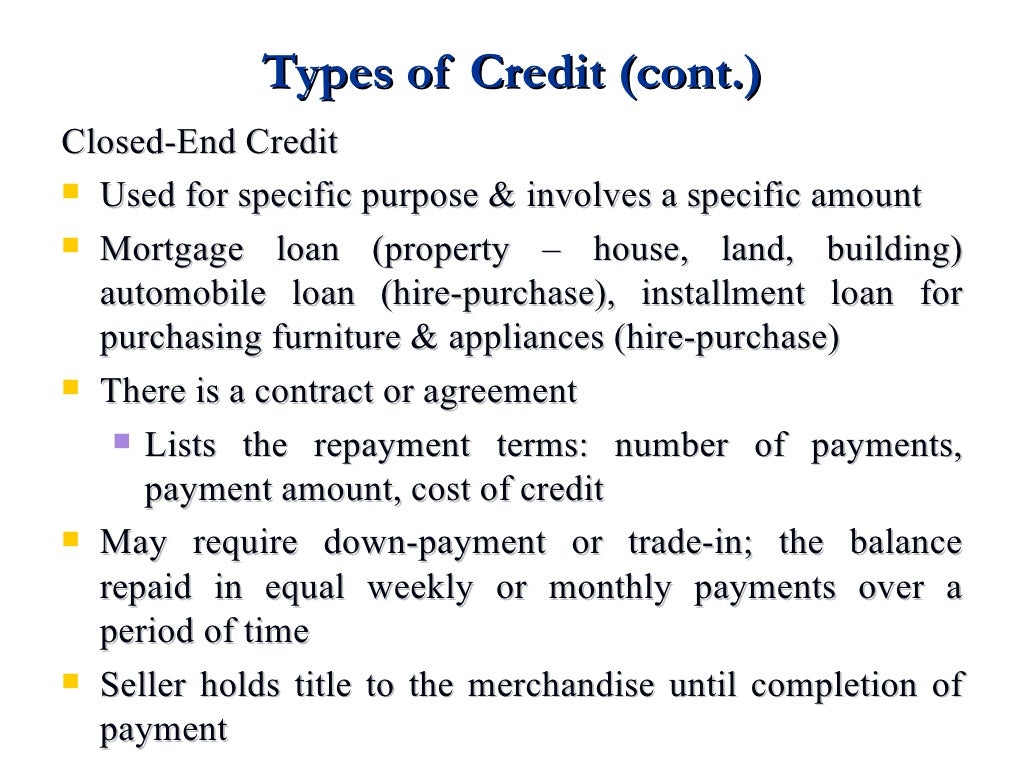 Credit: Principles and Sources