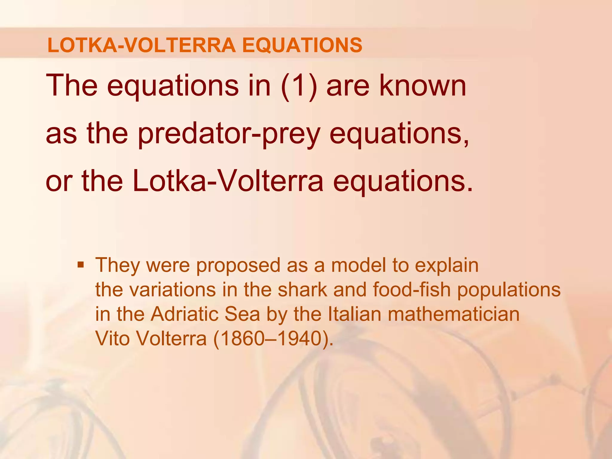 Lotka-Volterra prey predator model | PPT | Physics | Science
