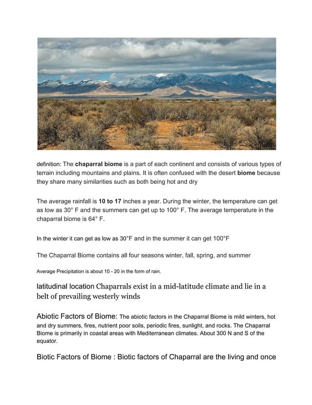 Chaparral Biome | PDF