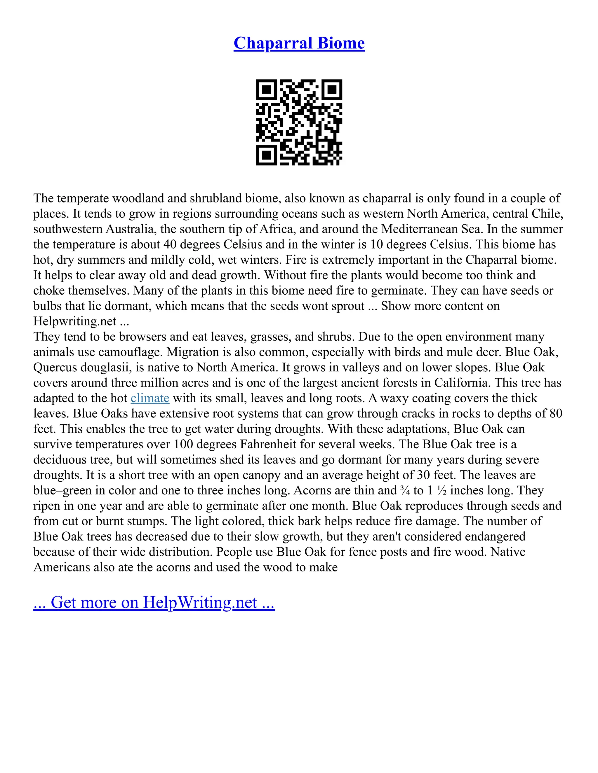 Chaparral Biome | PDF