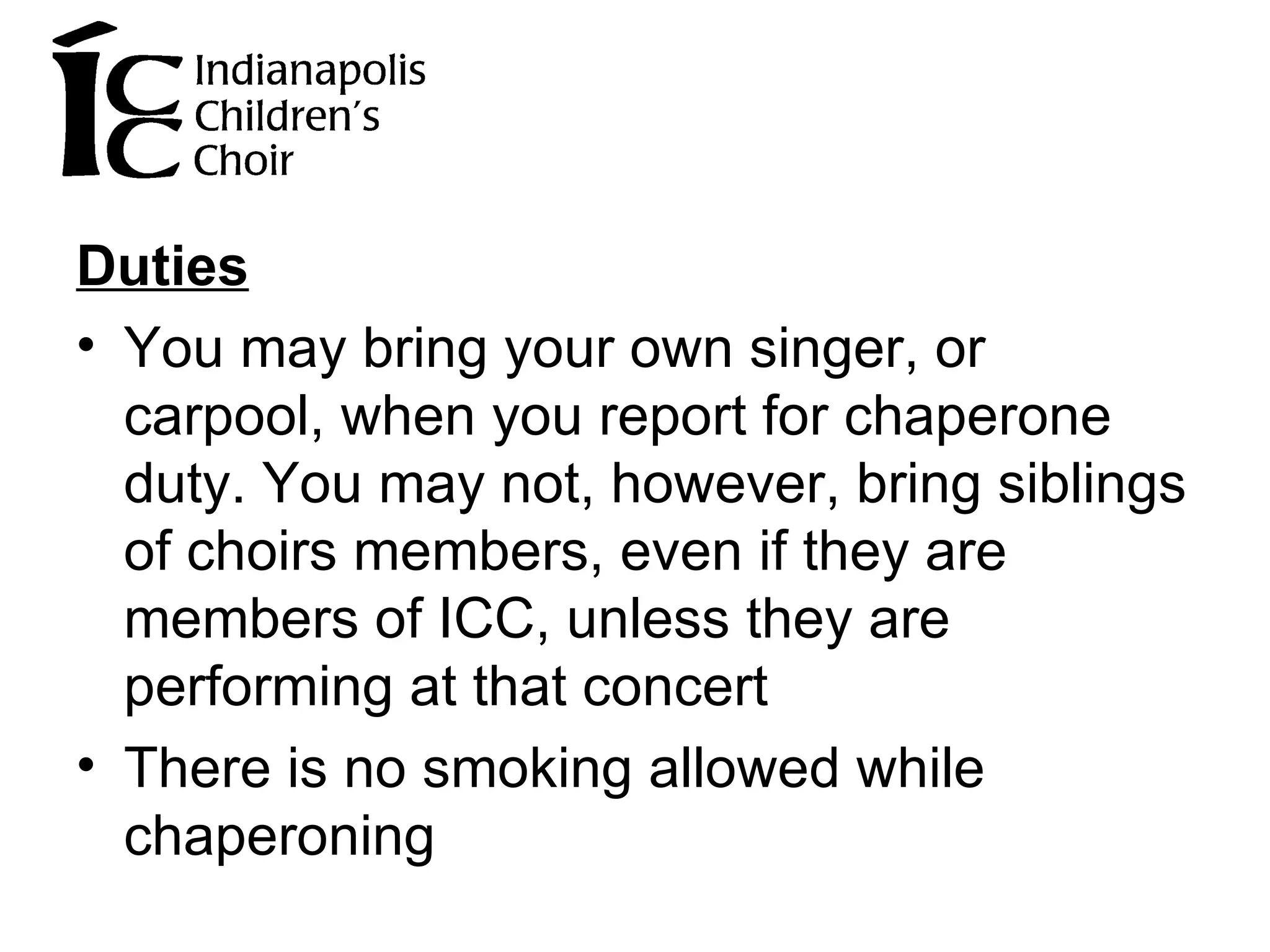 Chaperone duties and responsibilities | PPT