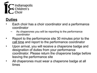 Chaperone duties and responsibilities | PPT