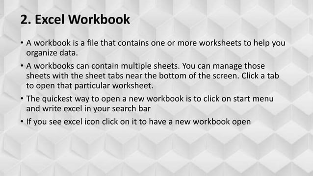 Chap 1 of 5. Microsoft Excel for absolute beginners - Getting started with Excel | PPT