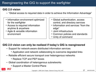Reengineering the GIG to support the warfighter | PPT