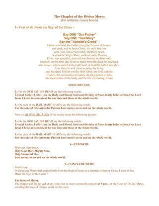 Chaplet of the divine mercy. print | PDF