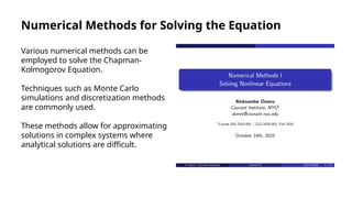 Chapman- Kolmogrov Equation In Computer Oriented Statistical Mathematics.pptx
