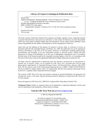 (Chapman & Hall_CRC texts in statistical science series) Peter Sprent, Nigel C. Smeeton ...