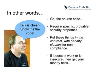 HIS 2015: Roderick Chapman - Murphy Vs Satan Why programming secure ...