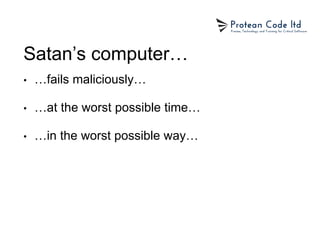HIS 2015: Roderick Chapman - Murphy Vs Satan Why programming secure ...