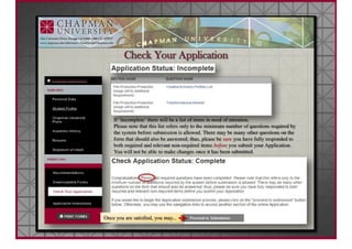 Chapman University Apply Yourself A Tutorial For The Graduate Application | PDF