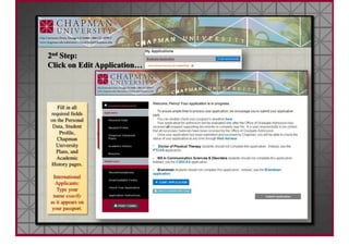 Chapman University Apply Yourself A Tutorial For The Graduate Application | PDF