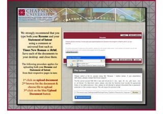 Chapman University Apply Yourself A Tutorial For The Graduate Application | PDF