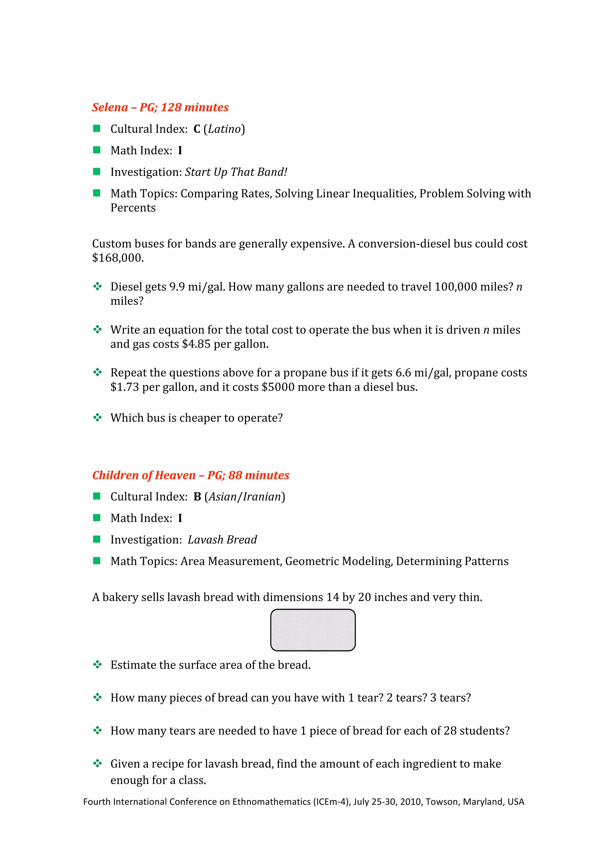 FILMS: CULTURAL MEDIA FOR EXPLORING MATHEMATICS | PDF